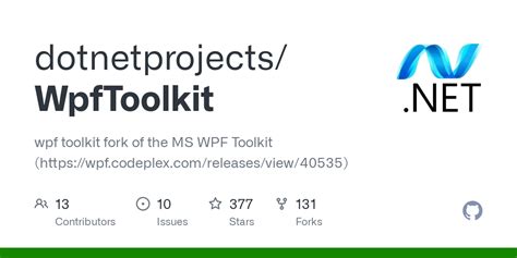 GitHub Dotnetprojects WpfToolkit Wpf Toolkit Fork Of The MS WPF Toolkit Https Wpf Codeplex