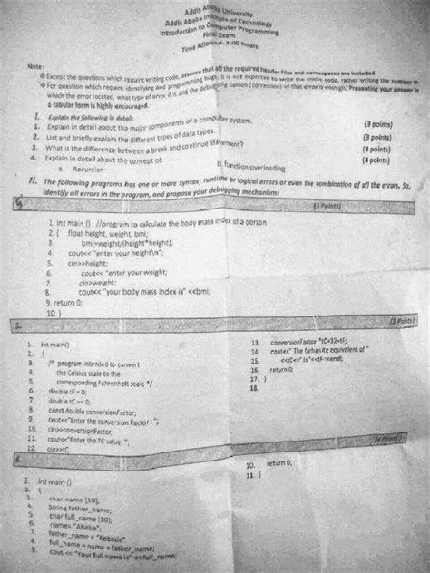 Aconcise C Final Exam Aau Pdf