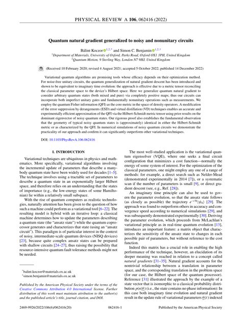 pdf quantum natural gradient generalized to noisy and nonunitary circuits