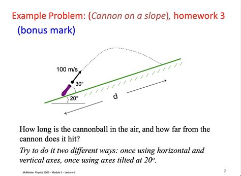 Solved Example Problem Cannon On A Slope Homework 3