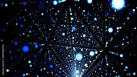 Abstract 3d Loop Background With Glowing Particles Lined Up In Rows In Abstract 3d Loop Background With Glowing Particles Lined Up In Rows In