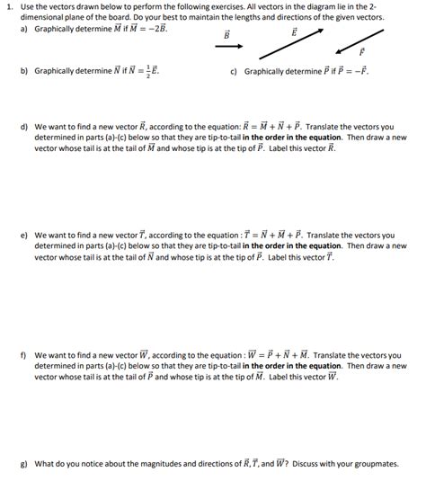 Solved Use The Vectors Drawn Below To Perform The Chegg
