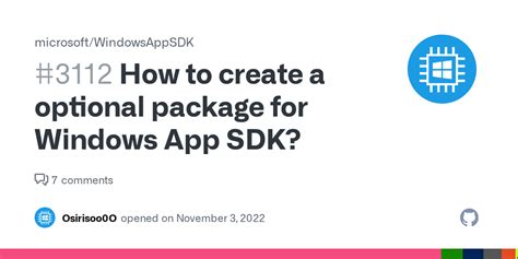 How To Create A Optional Package For Windows App Sdk · Issue 3112