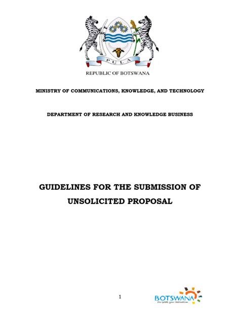 Guidelines For The Submission Of Unsolicited Proposal 05012024 Pdf Intellectual Property
