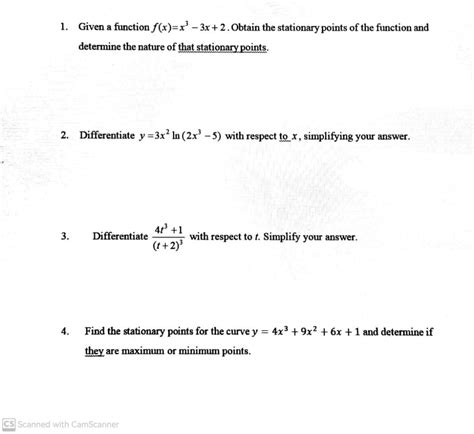 solved 1 given a function f x x3−3x 2 obtain the