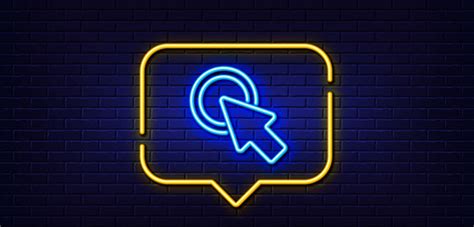 click here line icon push button sign royalty free vector