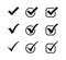 Three Black Vector Check Mark Icons In Circles And Squares Check Mark