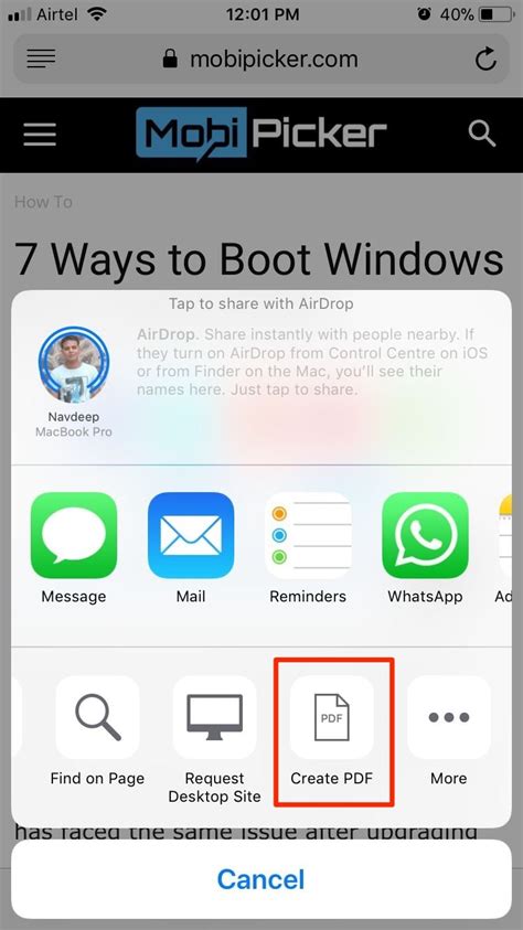 how to save a webpage as pdf in ios 11 mobipicker