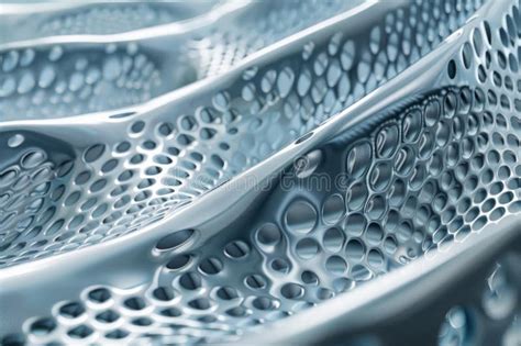 Abstract Metallic Structure With Holes Forming Wavy Pattern Stock Illustration Illustration Of