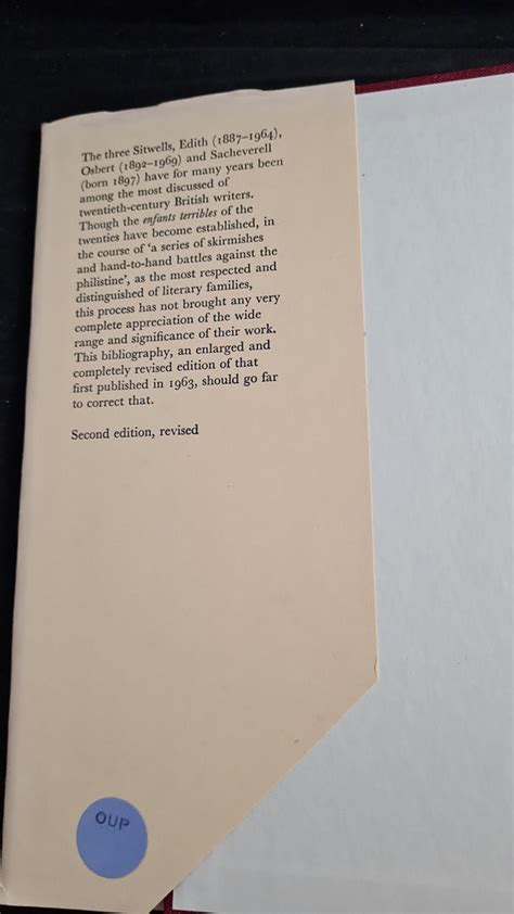 Richard Fifoot A Bibliography Of Edith Osbert And Sacheverell Sitwell Richard Dalbys Library