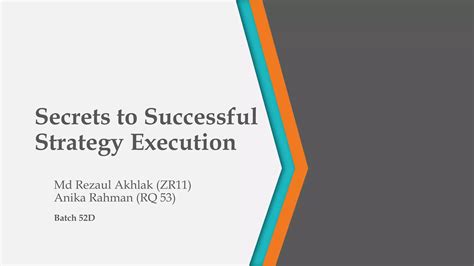 Secrets To Successful Strategy Execution Pptx Business