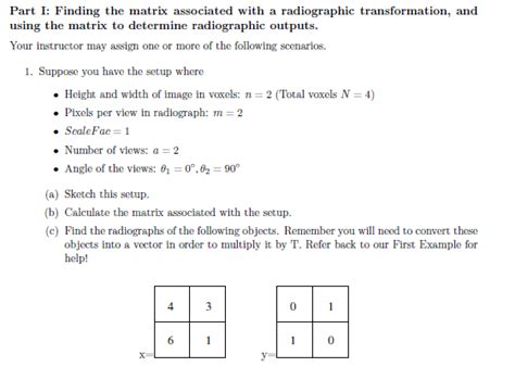 Solved Part I Finding The Matrix Associated With A