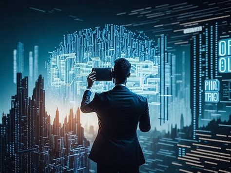 premium ai image cybersecurity concept business man shows how to