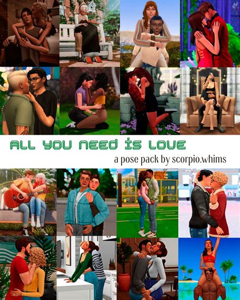 ‘all You Need Is Love Pose Pack All That Matters Pose Pack Sims 4