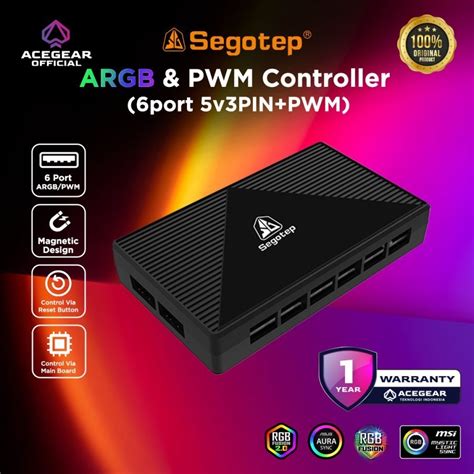 Jual Segotep Argb And Pwm Controller 6 Port 5v 3pin Pwm Fan Casing Support Shopee Indonesia