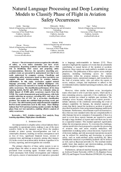 Pdf Natural Language Processing And Deep Learning Models To Classify Phase Of Flight In