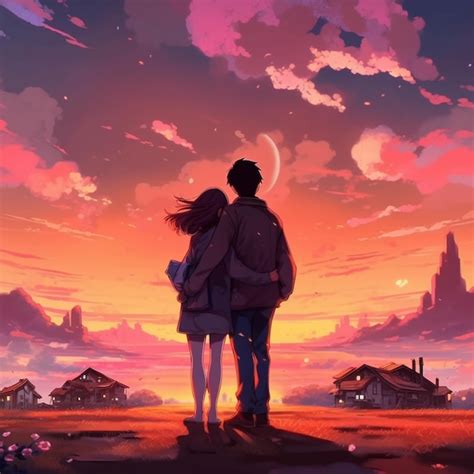 Premium Ai Image Beatiful Animated Romantic Scene