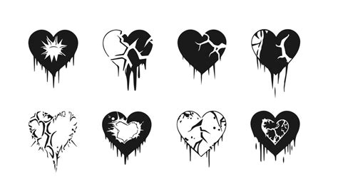 Emo Heart Tattoos Maschinenstickerei Design Herz Mit Messer Old