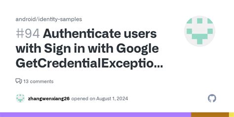 Authenticate Users With Sign In With Google GetCredentialExceptionDuring Begin Sign In Failure