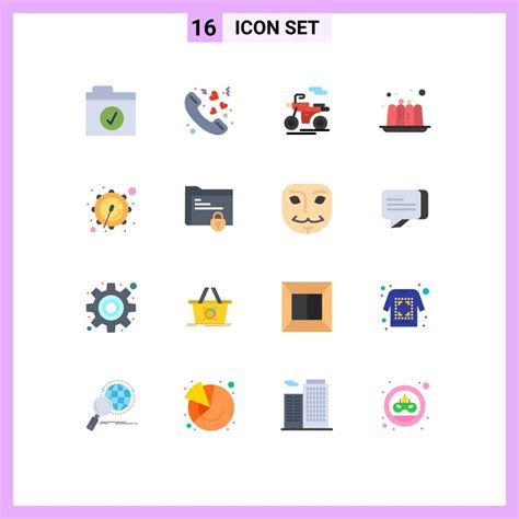 Set Of 16 Vector Flat Colors On Grid For Folder Parade Scooter Drum Jelly Editable Pack Of