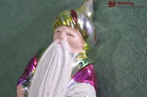 Купить Елочная игрушка Волшебник Черномор султан Стекло СССР в интернет аукционе Habartorg