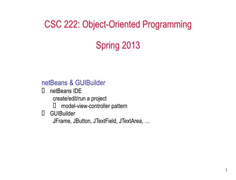 Ppt Csc 222 Object Oriented Programming Spring 2013 Powerpoint