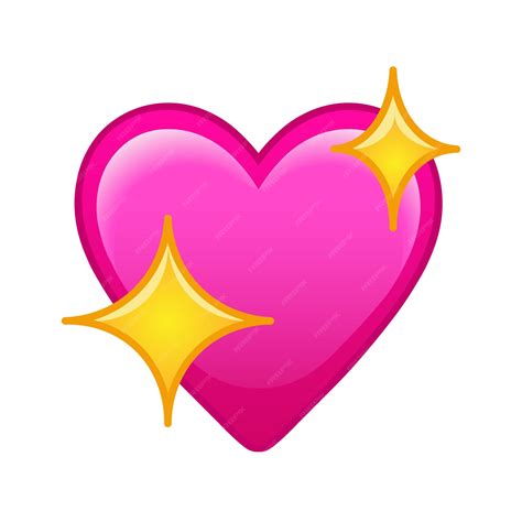 Premium Vector Sparkling Heart Large Size Of Emoji Romance Icon