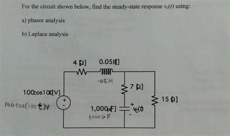 solved for the circuit shown below find the steady state