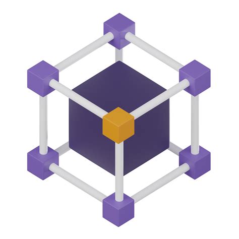 Blockchain Technology Icon Digital Network And Cryptocurrency 3d Render 33172874 Png