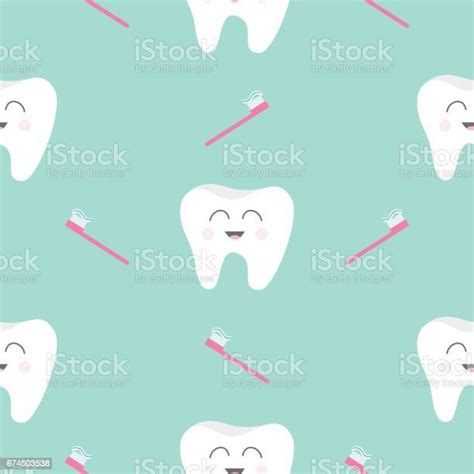 원활한 패턴 브러시 치아 건강입니다 귀여운 재미 있는 만화 캐릭터를 미소 건강관리와 의술에 대한 스톡 벡터 아트 및 기타 이미지 건강관리와 의술 건강한 생활방식
