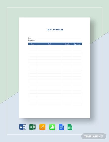 Google Docs Daily Schedule Template Tatamulti