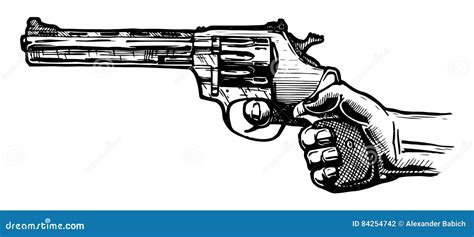 Men Hand With Revolver Pistol Stock Vector Illustration Of Pistol