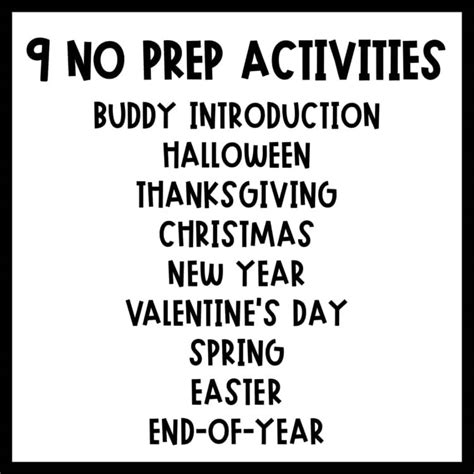 Buddy Class Bundle No Prep Worksheets 9 Activities By Primary Mg