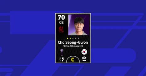 Cho Seong Gwon Efootball Stats