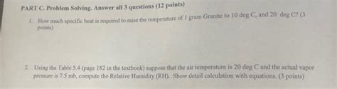 Solved Part C Problem Solving Answer All 3 Questions 12