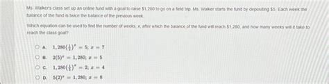 Solved Ms Walkers Class Set Up An Online Fund With A Goal