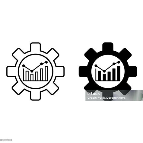 Productivity Icons Black And White Vector Icons Of Gear And Growth