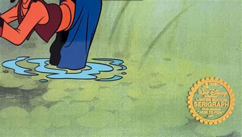 Disney Goofy Fishing Limited Edition Animation Cel White Knight