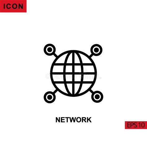 Icon Network Outline Line Or Linear Vector Icon Symbol Sign Collection Stock Vector
