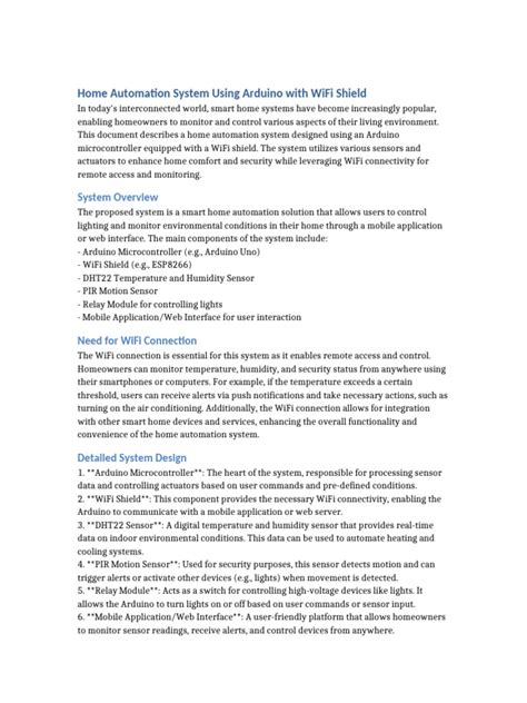 Arduinohomeautomationsystem Pdf Home Automation Arduino