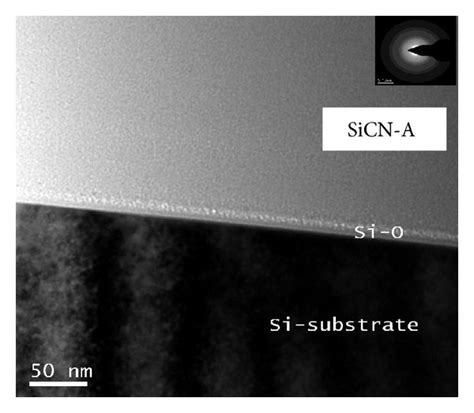 Cross Sectional Tem Microstructure A Si And Hard Sicn A Interface