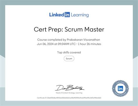 prabakaran visvanathan on linkedin certificate of completion