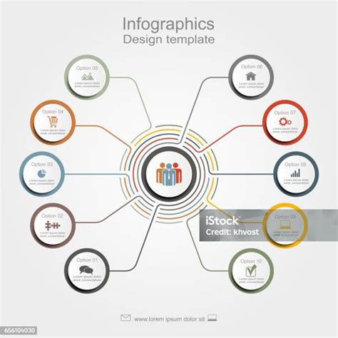 Templat Desain Infografis Dengan Tempat Untuk Data Anda Vektor