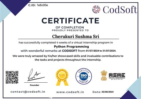 sushma sri on linkedin codesoft internship pythonprogramming