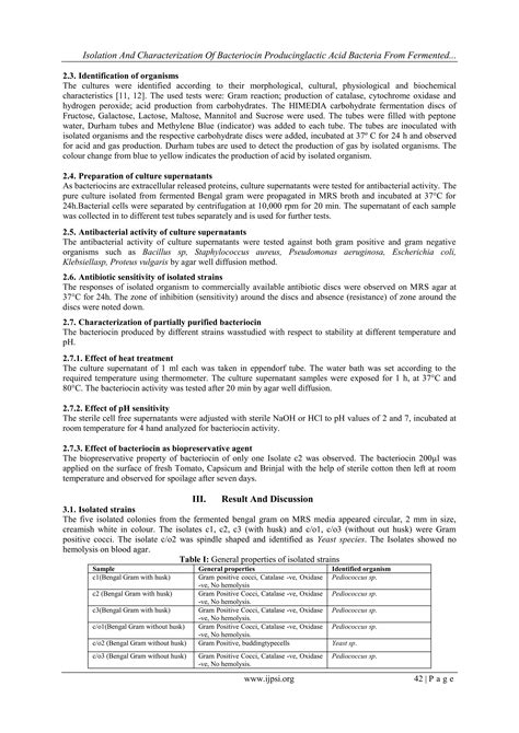 Isolation And Characterization Of Bacteriocin Producing Lactic Acid Bacteria From Fermented