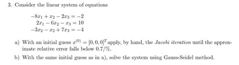 solved consider the linear system of equations 8x 1 x 2