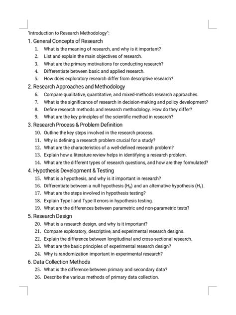 Research Methodology Question Set Pdf Methodology Hypothesis