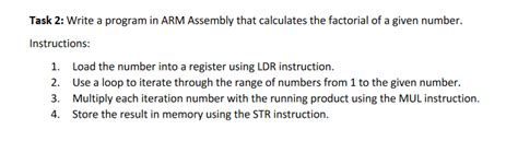 Solved Task Write A Program In ARM Assembly That Chegg Com