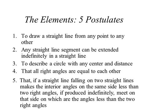 Euclid Five Postulates Of
