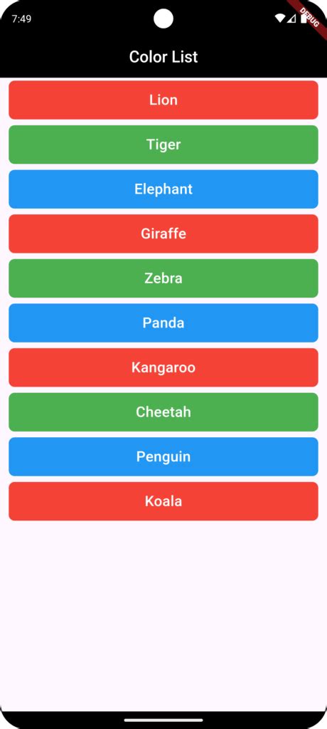Create A Color Cycling Listview In Flutter The Flutter Dev